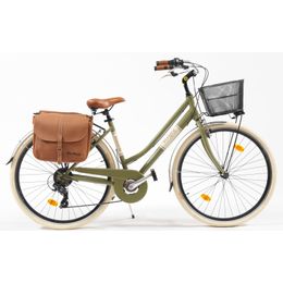 Cityrad VENICE - I LOVE ITALY "Citybike 605 Alu Lady" Fahrräder Gr. 46 cm, 28 Zoll (71,12 cm), grün (grün, grün) für Damen, Kettenschaltung