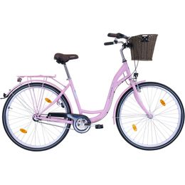 Cityrad FASHION LINE Fahrräder Gr. 48 cm, 28 Zoll (71,12 cm), rosa (hellrosa) für Damen und Herren, Nabenschaltung