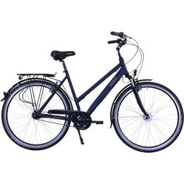 Cityrad HAWK Bikes "Lady Deluxe" Fahrräder Gr. 53 cm, 28 Zoll (71,12 cm), blau Alle Fahrräder für Damen, Nabenschaltung