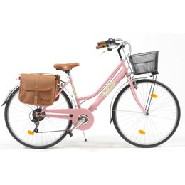 Cityrad VENICE - I LOVE ITALY "Citybike 605 Lady" Fahrräder Gr. 46 cm, 28 Zoll (71,12 cm), rosa (rosa, rosa) für Damen, Kettenschaltung