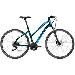 Fitnessbike GHOST "Square Cross Base AL W" Fahrräder Gr. 42cm, 28 Zoll (71,12cm), schwarz (blau-schwarz) für Damen und Herren, Kettenschaltung