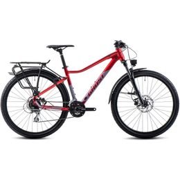 Trekkingrad GHOST "Lanao EQ 27.5 AL" Fahrräder Gr. 36cm, 27,5 Zoll (69,85cm), rot (lila, rot) für Damen und Herren, Kettenschaltung