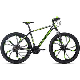 KS-Cycling Mountainbike KS CYCLING "Xplicit" Fahrräder Gr. 46 cm, 27,5 Zoll (69,85 cm), schwarz (schwarz, grün) Hardtail für Herren, Kettenschaltung