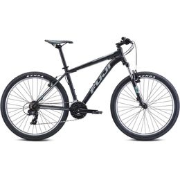 Mountainbike FUJI Bikes "Fuji Nevada 26 1.9 V" Fahrräder Gr. 38cm, 26 Zoll (66,04cm), schwarz (schwarz + schwarz) Kinder für Damen und Herren, Kettenschaltung