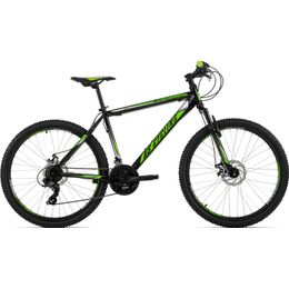 KS-Cycling Mountainbike KS CYCLING "Sharp" Fahrräder Gr. 51 cm, 26 Zoll (66,04 cm), schwarz (schwarz, grün) Hardtail für Herren, Kettenschaltung