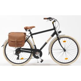 Cityrad VENICE - I LOVE ITALY "Citybike 605 Alu Man" Fahrräder Gr. 50 cm, 28 Zoll (71,12 cm), schwarz (schwarz, schwarz) für Herren, Kettenschaltung