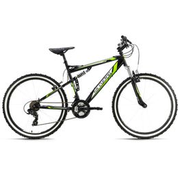 KS-Cycling Mountainbike KS CYCLING "Scrawler" Fahrräder Gr. 51 cm, 26 Zoll (66,04 cm), schwarz Full Suspension für Herren, Kettenschaltung