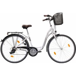 Cityrad FASHION LINE Fahrräder Gr. 43 cm, 26 Zoll (66,04 cm), weiß für Damen, Kettenschaltung