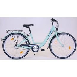 Cityrad Performance Fahrräder Gr. 38cm, 26 Zoll (66,04cm), grün für Damen und Herren, Nabenschaltung