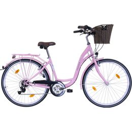 Cityrad FASHION LINE Fahrräder Gr. 46 cm, 28 Zoll (71,12 cm), rosa (hellrosa) für Damen und Herren, Kettenschaltung