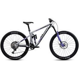 Mountainbike GHOST "Riot AM AL Full Party" Fahrräder Gr. 44cm, 29 Zoll (73,66cm), silberfarben (silberfarben, violett) für Damen und Herren, Kettenschaltung