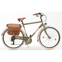 Cityrad VENICE - I LOVE ITALY "Citybike 615 Alu Man" Fahrräder Gr. 50 cm, 28 Zoll (71,12 cm), grün (schlamm, schlamm) für Herren, Kettenschaltung