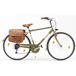 Cityrad VENICE - I LOVE ITALY "Citybike 605 Man" Fahrräder Gr. 50 cm, 28 Zoll (71,12 cm), grün (schlamm, grau) für Herren, Kettenschaltung