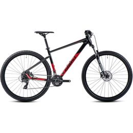 Mountainbike GHOST "Kato AL" Fahrräder Gr. 44 cm, 29 Zoll (73,66 cm), schwarz (rot, schwarz) für Damen und Herren, Kettenschaltung