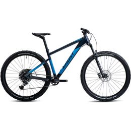 Mountainbike GHOST "Nirvana Tour SF Universal" Fahrräder Gr. 42cm, 27,5 Zoll (69,85cm), blau (dunkelblau-hellblau) für Damen und Herren, Kettenschaltung