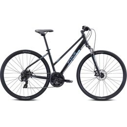 Fitnessbike FUJI Bikes "Traverse 1.7 ST" Fahrräder Gr. 38cm, 28 Zoll (71,12cm), schwarz (schwarz + schwarz) für Damen, Kettenschaltung