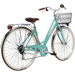 Cityrad ADRIATICA "PANAREA" Fahrräder Gr. 45 cm, 28 Zoll (71,12 cm), blau (türkis, türkis) für Damen, Kettenschaltung