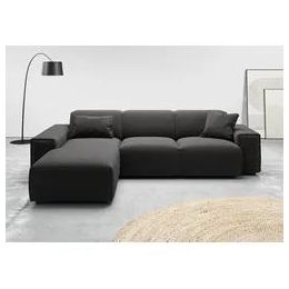 Ecksofa Andas "Glimminge L-Form auch in Breitcord, Feincord + Easy care-Bezug" Sofas Gr. B/H/T: 264cm x 71cm x 191cm, Flachgewebe, Ottomane rechts, grau (anthrazit) Breite 264, Zierkissen