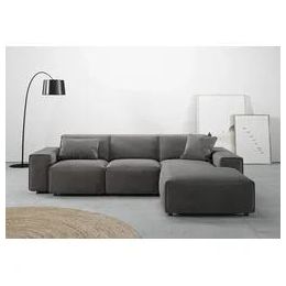 Ecksofa Andas "Glimminge L-Form auch in Breitcord, Feincord + Easy care-Bezug" Sofas Gr. B/H/T: 264cm x 71cm x 191cm, Cord, Ottomane rechts, grau (dark grey) Breite 264, Zierkissen