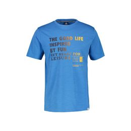 Lerros T-Shirt »Herren T-Shirt mit Frontprint« LAGOON BLUE M M Mottoprint auf der Brust