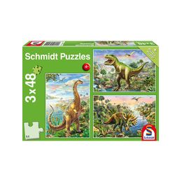 Schmidt Spiele 144tlg. Puzzle "Abenteuer mit den Dinosauriern" - ab 4 Jahren