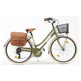 Cityrad VENICE - I LOVE ITALY "Citybike 605 Alu Lady" Fahrräder Gr. 46cm, 28 Zoll (71,12cm), grün (grün, grün) für Damen, Kettenschaltung