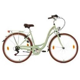 KS-Cycling Cityrad KS CYCLING "Eden" Fahrräder Gr. 48 cm, 28 Zoll (71,12 cm), grün für Damen und Herren, Kettenschaltung