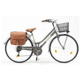 Cityrad VENICE - I LOVE ITALY "Citybike 605 Lady" Fahrräder Gr. 46cm, 28 Zoll (71,12cm), grau (grau, grau) für Damen, Kettenschaltung