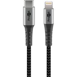 goobay Lightning/USB C Kabel 0,5 m grau, schwarz