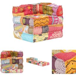 Modularer Pouf Patchwork Stoff - Sitzpolster - Mehrfarbig - The Living Store