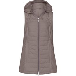 Damen Longweste mit Kapuze taupe, Gr&ouml;&szlig;e 56