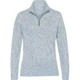 Damen Strickpullover mit Effekt-Garn himmelblau-meliert, Gr&ouml;&szlig;e 42