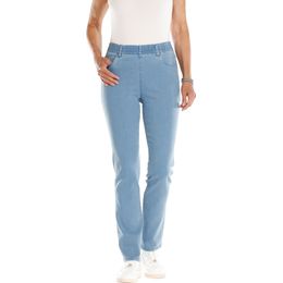 Damen Jeans in Stretch-Qualit&auml;t blue-bleached + black denim, Gr&ouml;&szlig;e 54