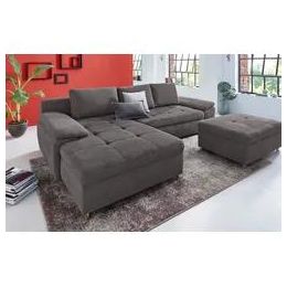 Sit & More Ecksofa SIT & MORE "Labene L-Form" Sofas Gr. B/H/T: 270cm x 82cm x 90cm, Flachgewebe, Recamiere beidseitig montierbar, XL-ohne Bettfunktion-ohne Bettkasten-mit Federkern, grau (fango) wahlweise mit Bettfunktion und Bettkasten, auch als XXL-Variante