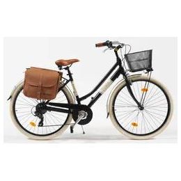 Cityrad VENICE - I LOVE ITALY "Citybike 615 Alu lady" Fahrräder Gr. 46cm, 28 Zoll (71,12cm), schwarz (schwarz, schwarz) für Damen, Kettenschaltung