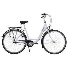 Cityrad Hawk BIKES "City Wave Premium White" Fahrräder Gr. 48cm, 28 Zoll (71,12cm), weiß für Damen und Herren