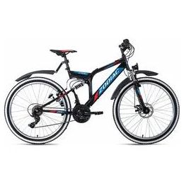 KS-Cycling Mountainbike KS CYCLING "Zodiac" Fahrräder Gr. 48cm, 26 Zoll (66,04cm), schwarz (schwarz + schwarz) für Damen und Herren, Kettenschaltung