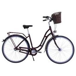 Cityrad Hawk BIKES "City Classic Joy Bordeaux" Fahrräder Gr. 48cm, 28 Zoll (71,12cm), rot (bordeaux) für Damen und Herren