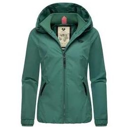 Outdoorjacke Ragwear "Dizzie" Gr. L (40), grün (moosgrün) Damen Jacken stylische Übergangsjacke mit großer Kapuze