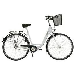 Cityrad Hawk BIKES "City Wave Premium Plus White" Gr. 43, weiß, Fahrräder, 43cm, 26 Zoll (66,04cm), für Damen und Herren