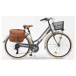 Cityrad VENICE - I LOVE ITALY "Citybike 605 Alu Lady" Fahrräder Gr. 46cm, 28 Zoll (71,12cm), grau (grau, grau) für Damen, Kettenschaltung