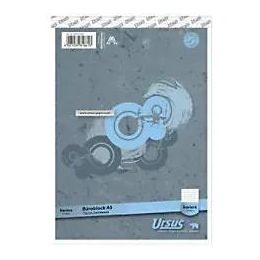 URSUS Style Notizblock DIN A5 Kariert Geheftet Papier Grau Perforiert 100 Seiten