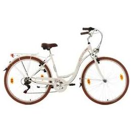 KS-Cycling Cityrad KS CYCLING "Eden" Fahrräder Gr. 48cm, 28 Zoll (71,12cm), weiß für Damen und Herren, Kettenschaltung