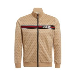 Guess Sportsweatjacke 'KORBIN' Herren Gr&ouml;&szlig;e XL beige / rot / schwarz / wei&szlig;