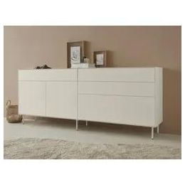 Sideboard LeGer Home by Lena Gercke "Essentials" Sideboards Gr. B/H/T: 224cm x 90cm x 42cm, 4 St., grau (warmgrau) Breite: 224cm, MDF lackiert, Push-to-open-Funktion