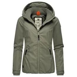 Outdoorjacke Ragwear "Dizzie" Gr. XL (42), grün (grüngelb) Damen Jacken stylische Übergangsjacke mit großer Kapuze