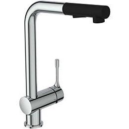 Ideal Standard CeraLook Küchenarmatur BC178AA verchromt, mit hohem Auslauf und herausziehbarer Handbrause, Ausladung 225 mm