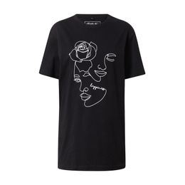Merchcode Shirt 'One Line Rose' Damen Gr&ouml;&szlig;e XL schwarz / wei&szlig;
