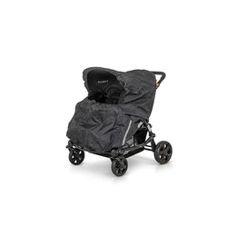 Babytrold Regenschutz Zwillingskinderwagen schwarz