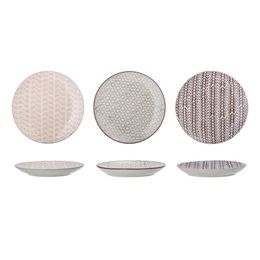 Bloomingville Maya Teller, Violett, Steingut 3er-Set, Ø 22 cm, 3er-Set